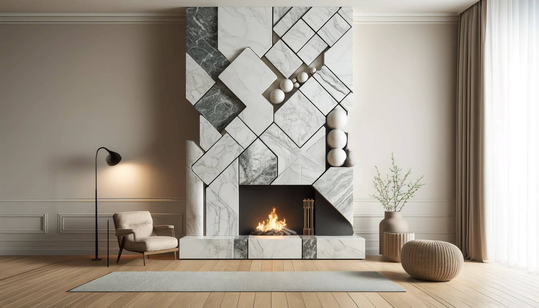 How To Design Interior Decor With Marble Fireplace: 25 Ideas - GWS ...