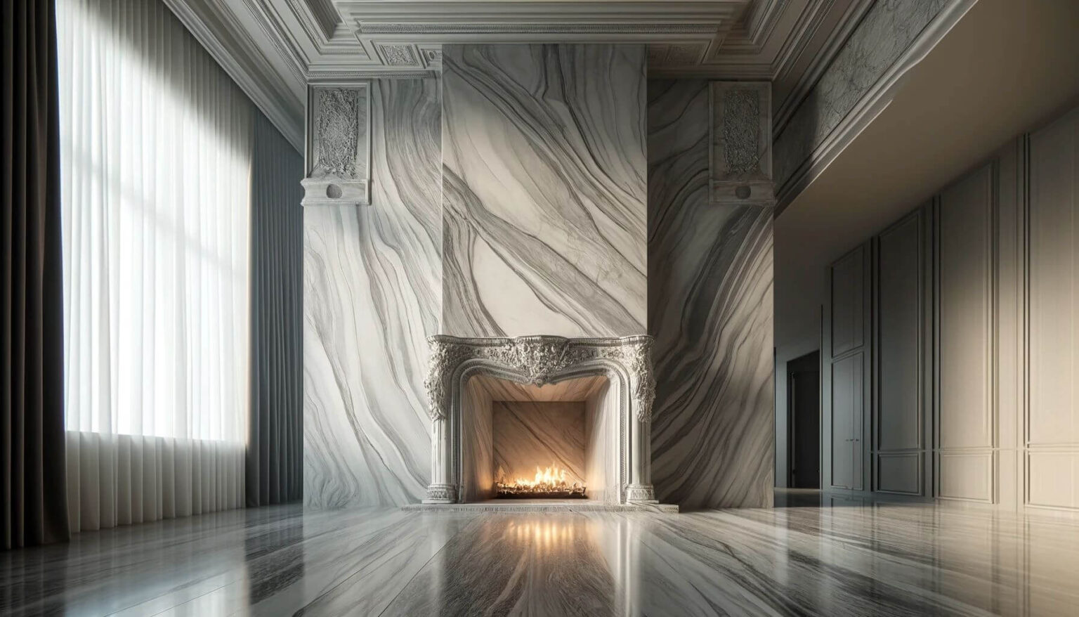How To Design Interior Decor With Marble Fireplace: 25 Ideas - GWS ...