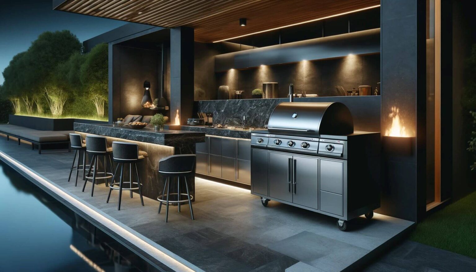 To Create a Paradise: 35 Backyard Covered Outdoor Kitchen Ideas