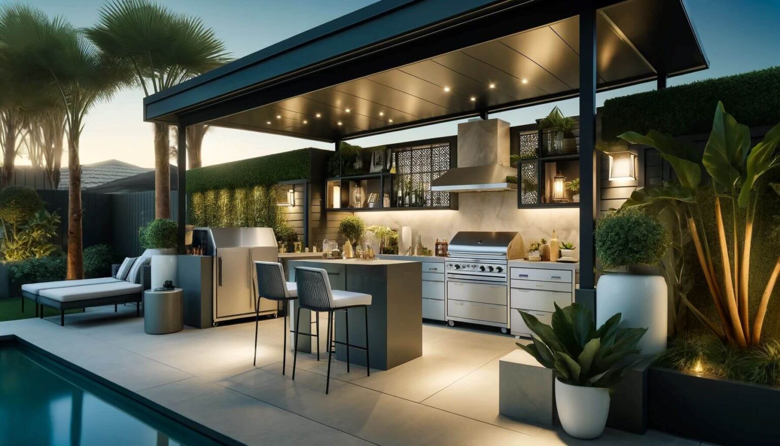 To Create a Paradise: 35 Backyard Covered Outdoor Kitchen Ideas