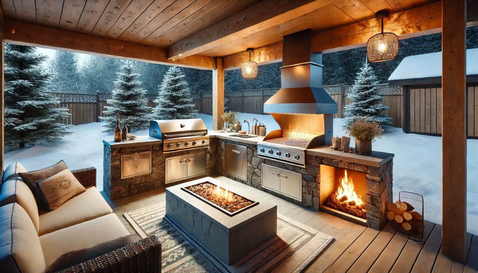 Outdoor kitchen designs for Winter: What you should know - GWS Masonry ...