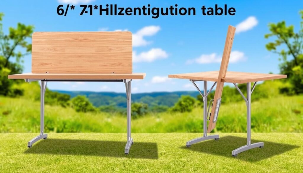6′ Height Adjustable Folding Table Parker for Versatile Use