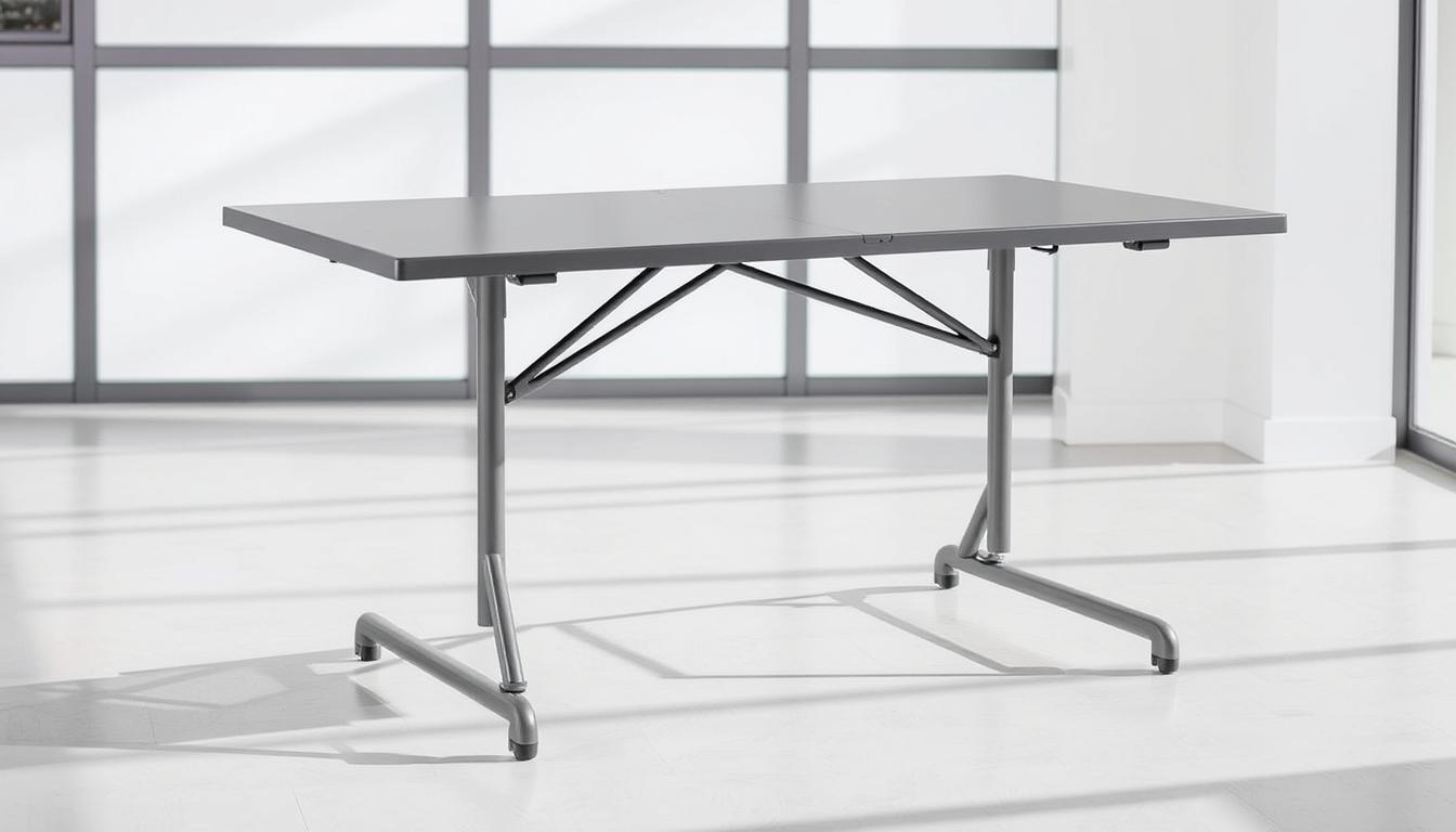 6′ Height Adjustable Folding Table Parker for Versatile Use