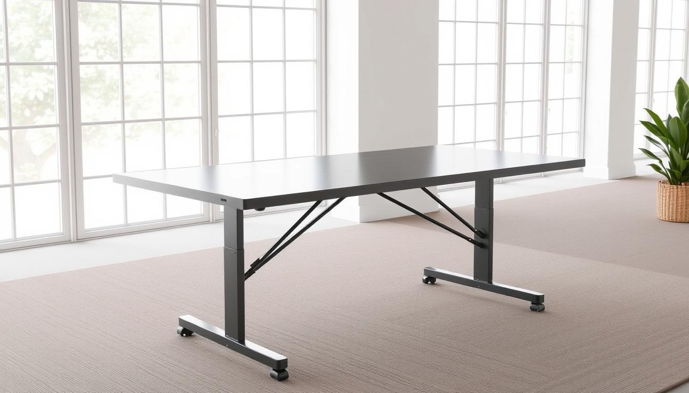 6′ Height Adjustable Folding Table Parker for Versatile Use