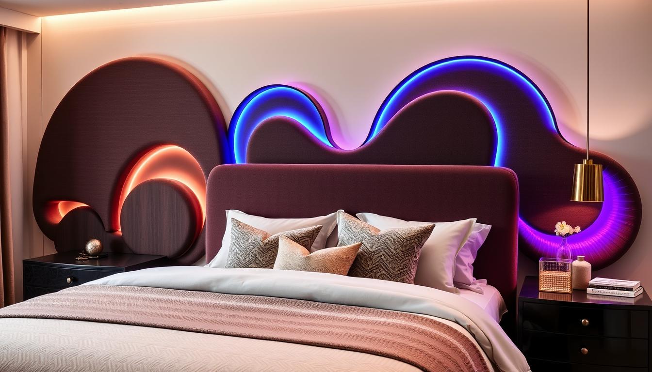 Upholstered Headboard Built In Lights: Bedroom Magic