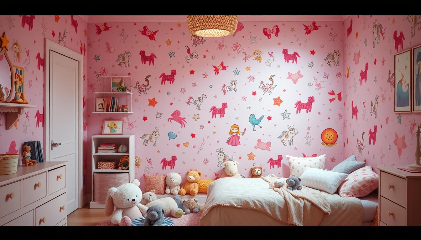 Magical Pink Wallpaper for Kids' Spaces