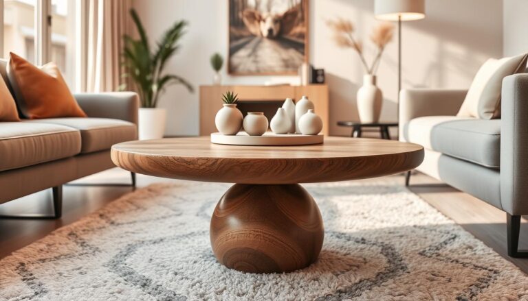 Round Wood Coffee Table with Ball Base: How To Elevate Spaces