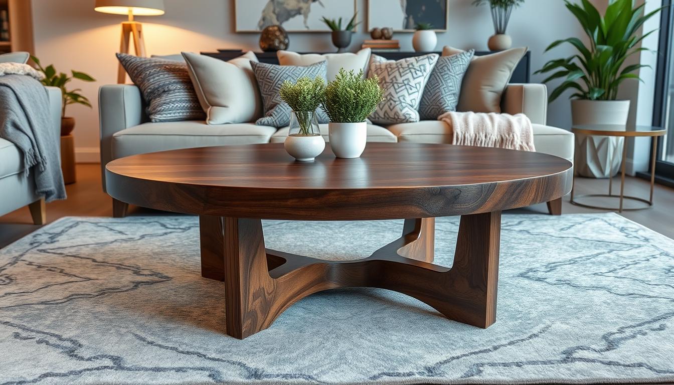 How To Enhance Your Space : Classic Round Walnut Coffee Table