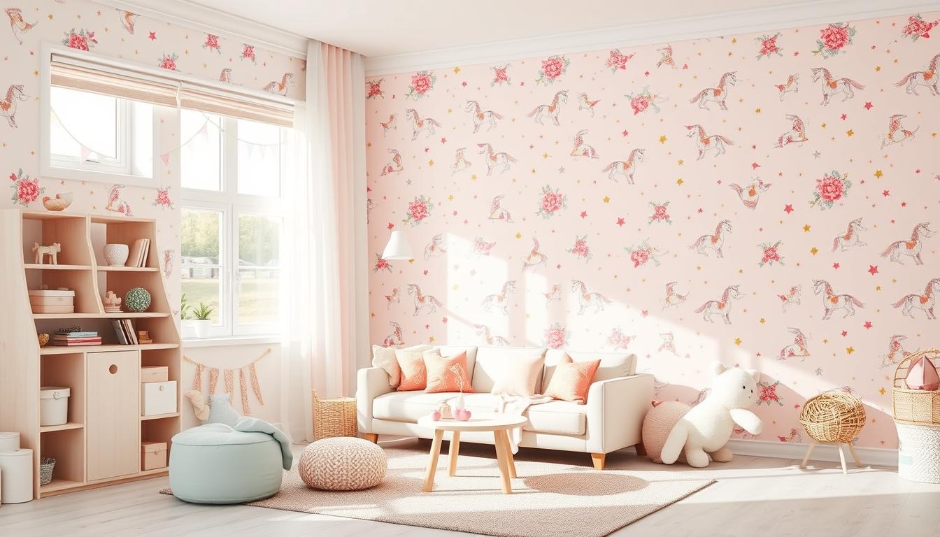 Magical Pink Wallpaper for Kids' Spaces