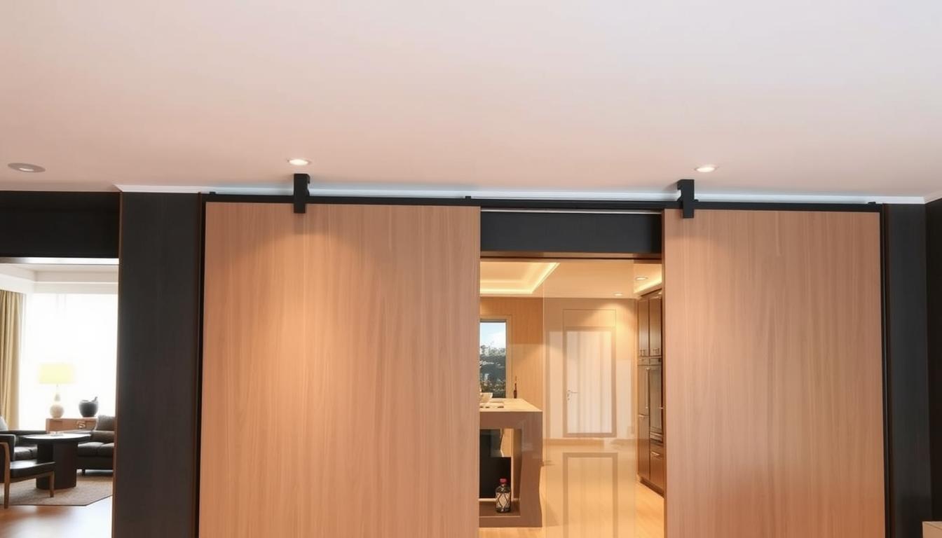 Ceiling-Mounted Sliding Door Room Divider: Space Saver