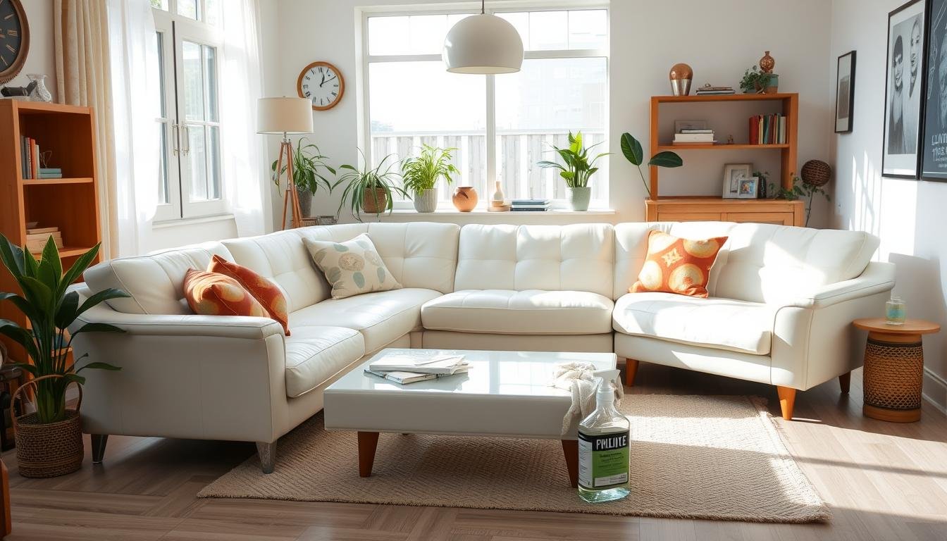 Vintage White Vinyl MCM Sectional: Retro Elegance