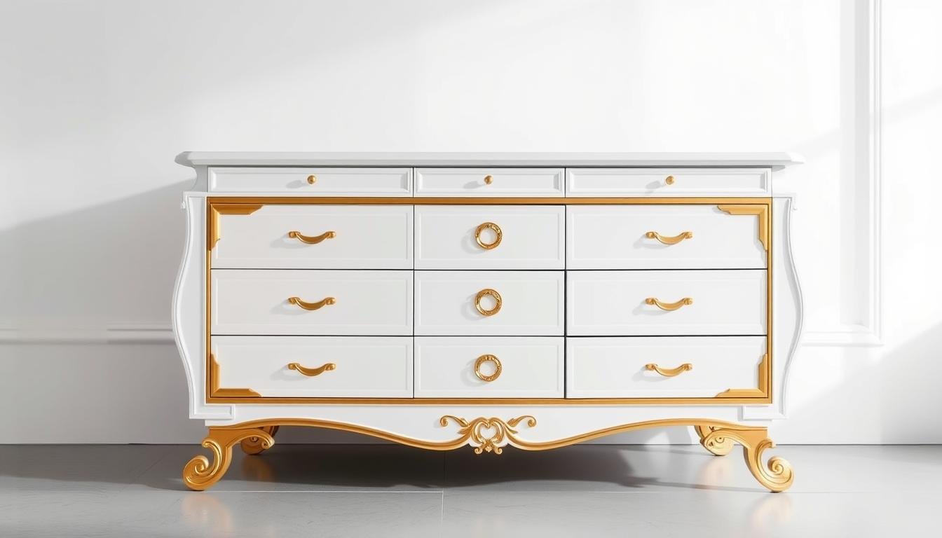 Glamorous White and Gold Dresser: How To Enhance Your Space