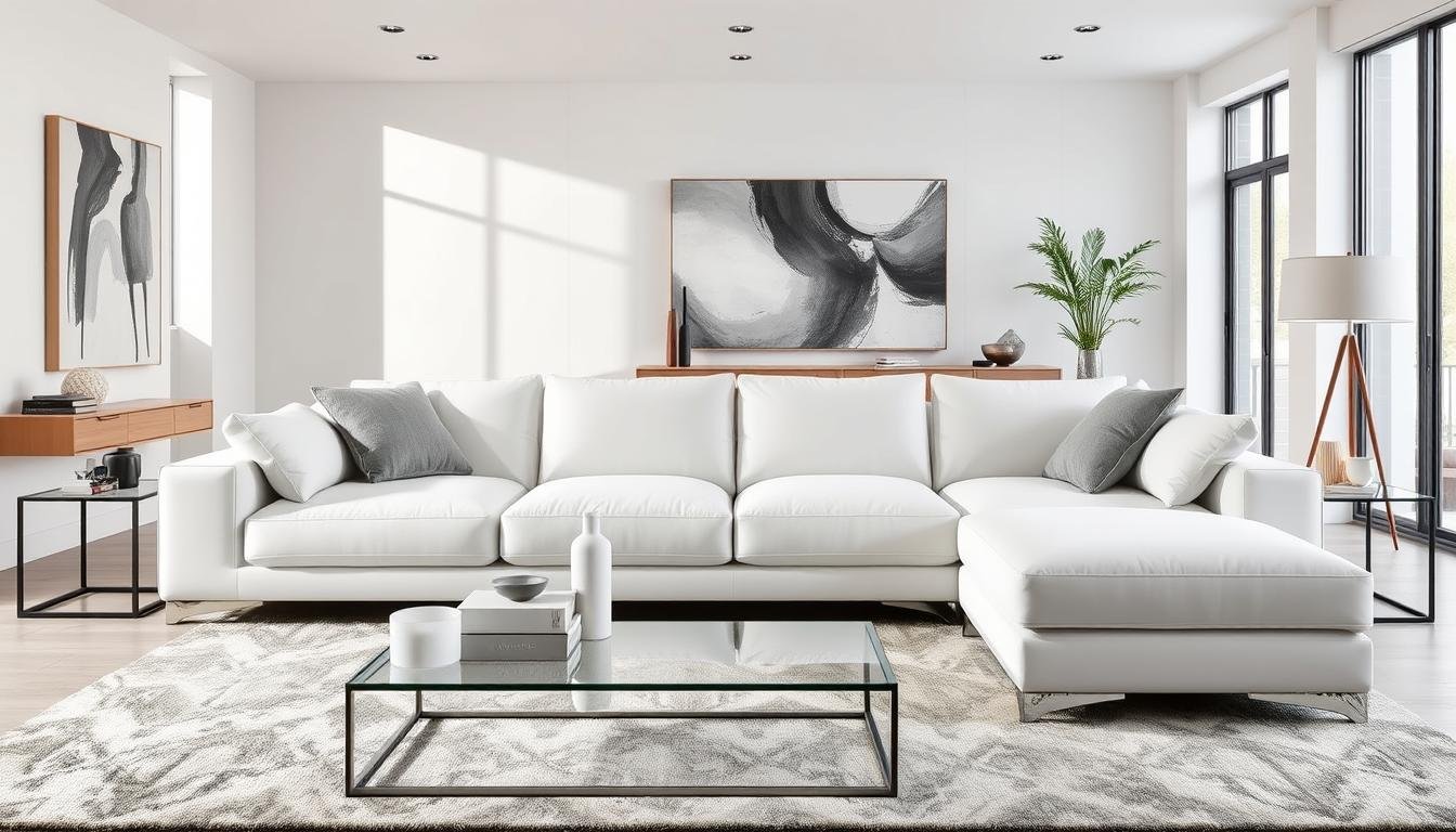 White Low Modern Sofa 4 Seat: Best Contemporary Living