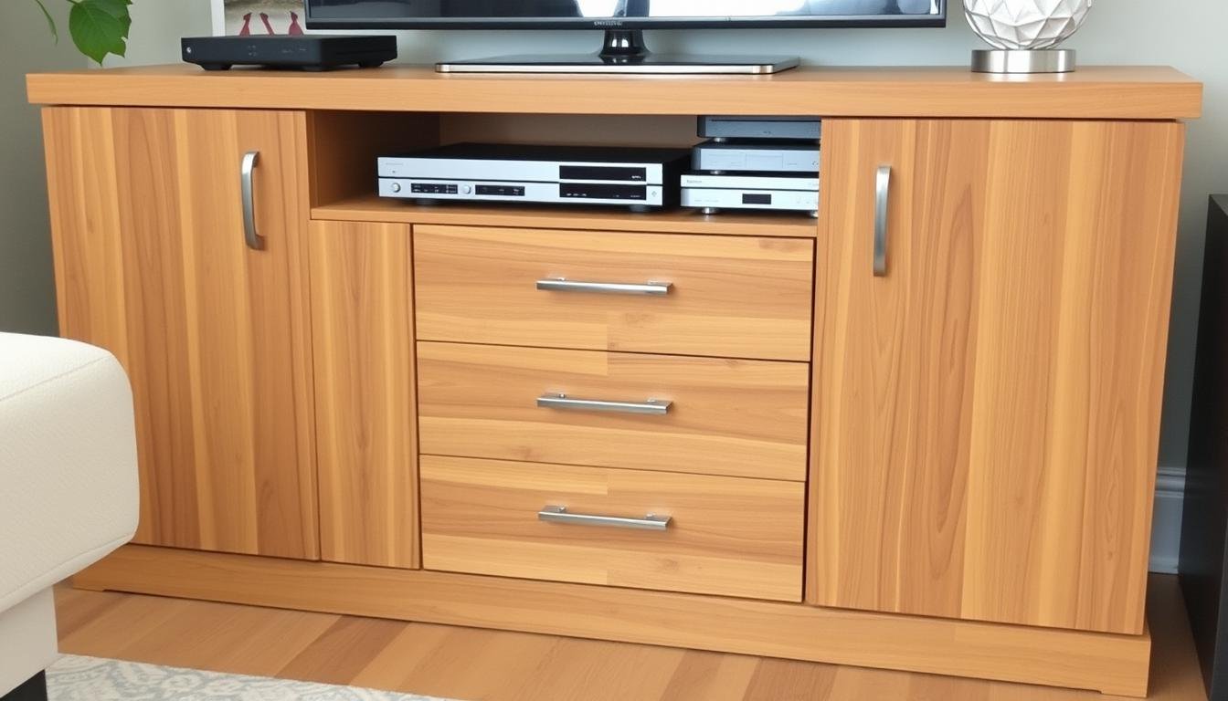 Wood CD Cabinet with Doors & Drawers: How to Showcase Vibe