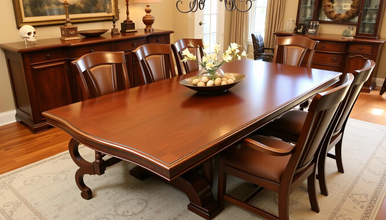 Wood Dining Room Table With Matching Captain Chairs