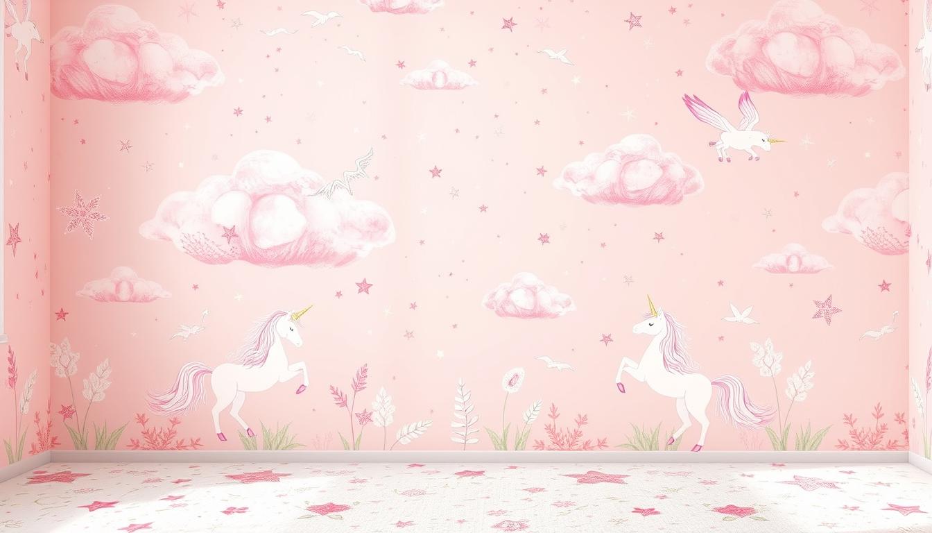 Magical Pink Wallpaper for Kids' Spaces