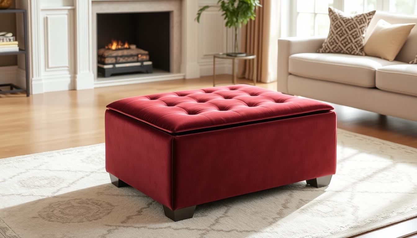 Luxe Velvet Ottoman with Hidden Storage