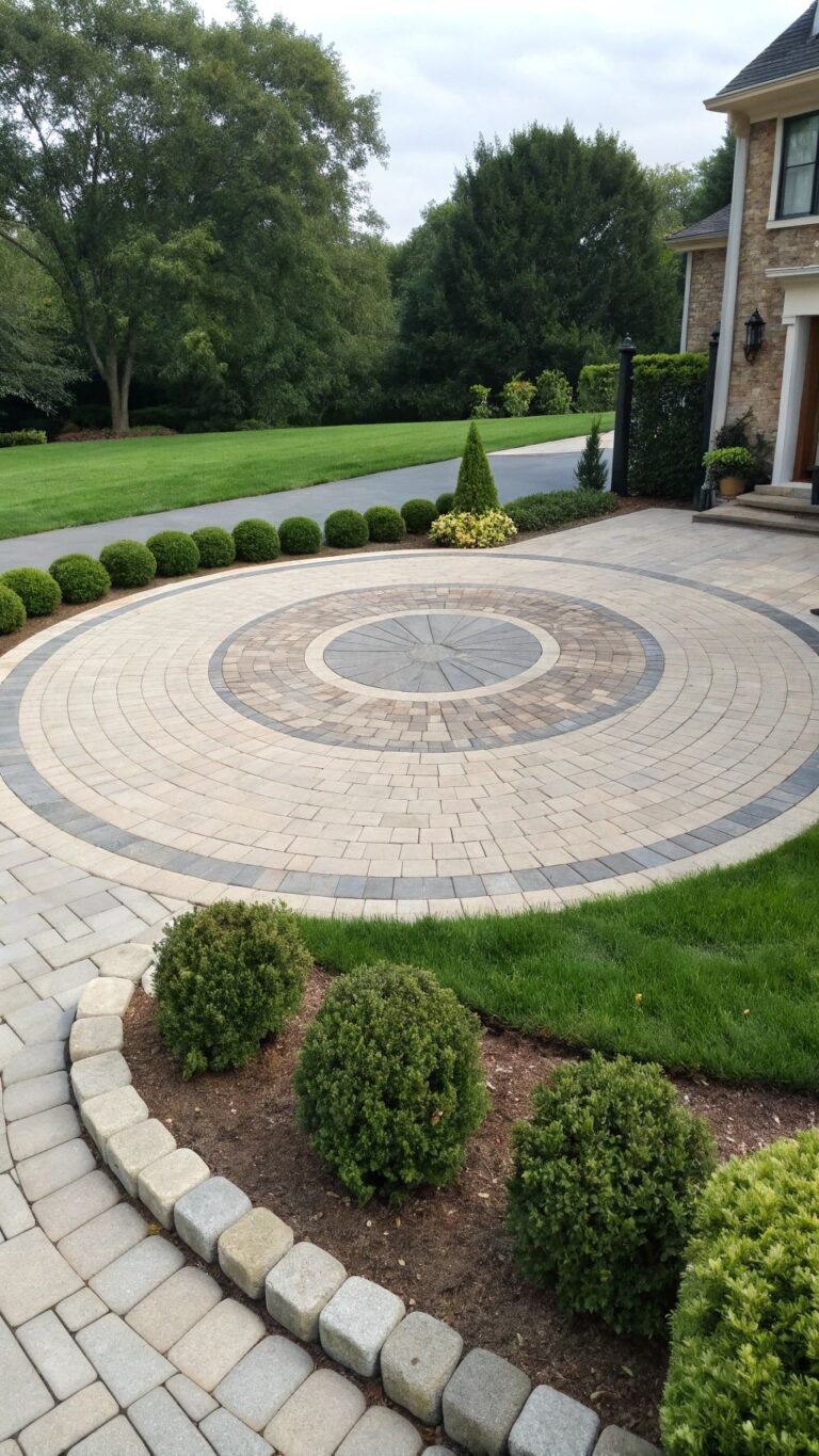 18 Half Circle Driveway Design to Boost Your Curb Appeal - GWS Masonry ...
