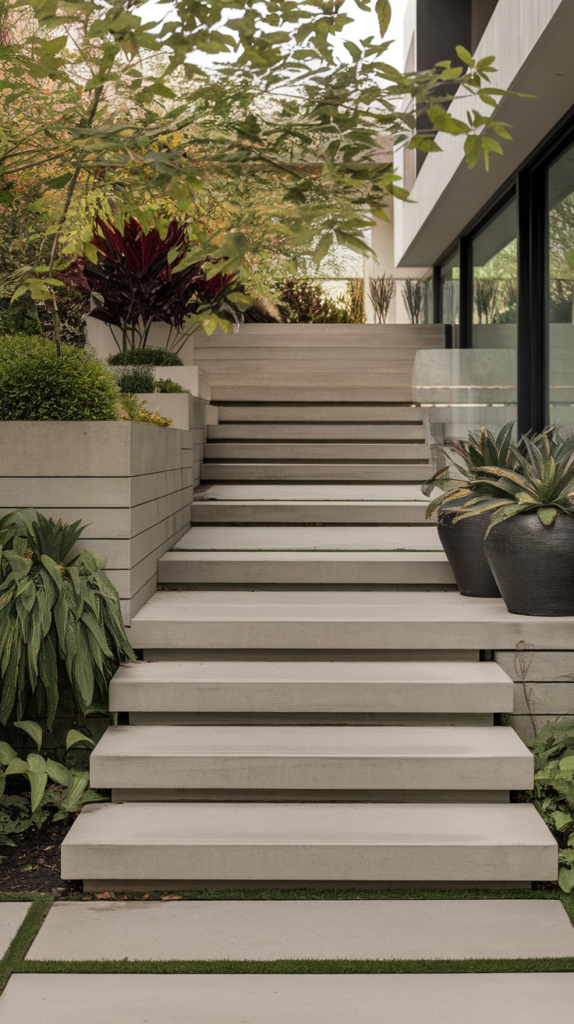 25 Stunning Concrete Front Stairs Ideas to Transform Your Home - GWS ...