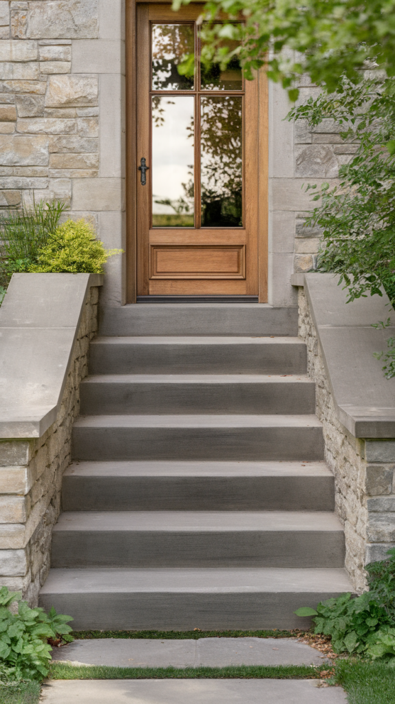 25 Stunning Concrete Front Stairs Ideas to Transform Your Home - GWS ...