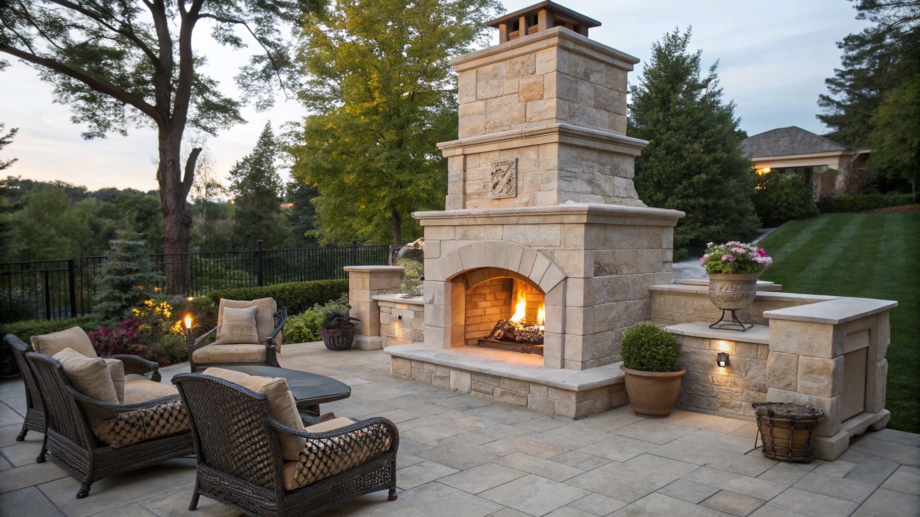15 Stunning Stone Outdoor Fireplace Ideas for Your Backyard - GWS ...
